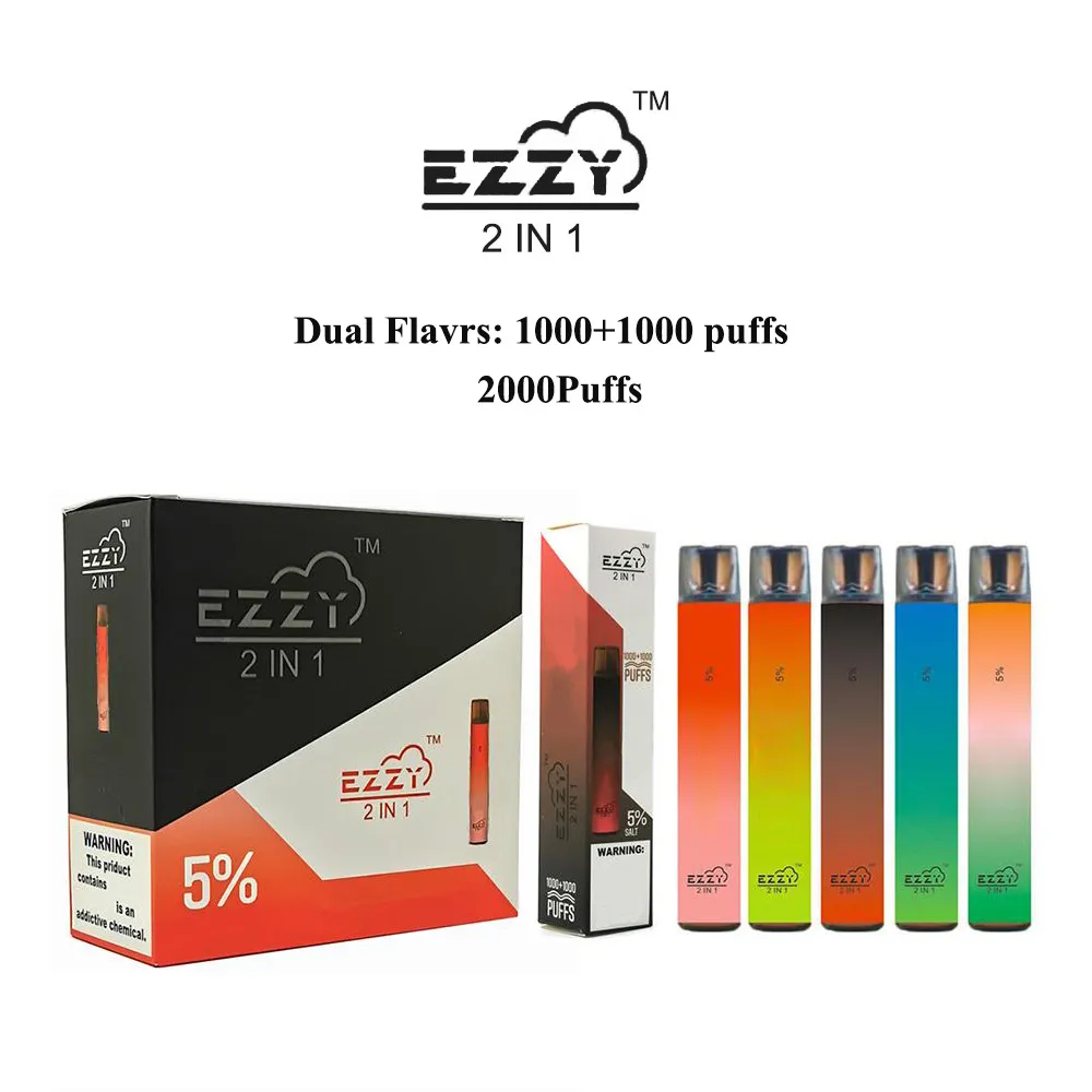 Original Ezzy 2 In 1 Dual Oil Chamber Disposable Vape Bar E Cigarettes ...