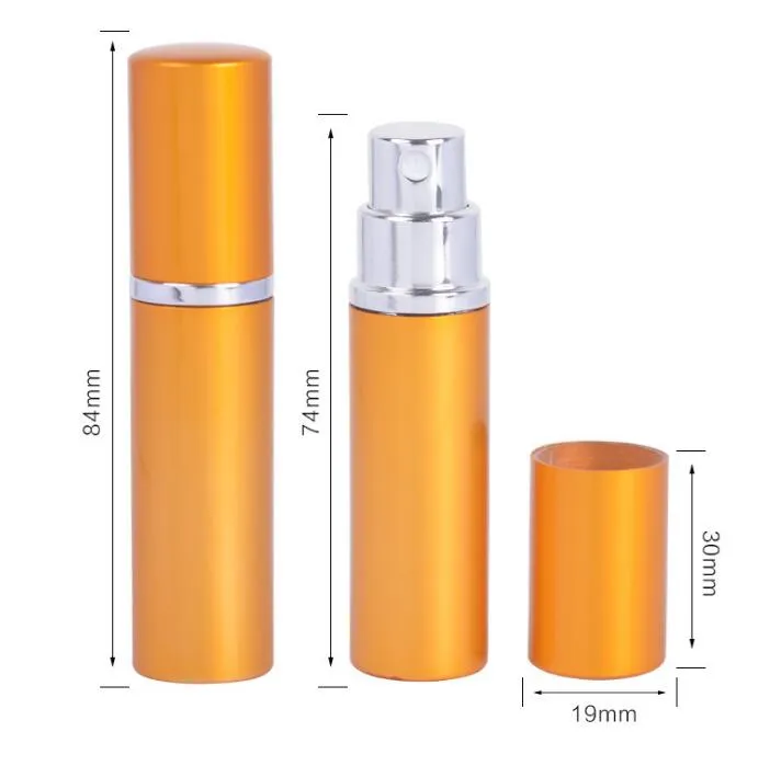 5ml Anodized Aluminium Perfume Atomizer In Pink, Purple, Blue, And Gold ...