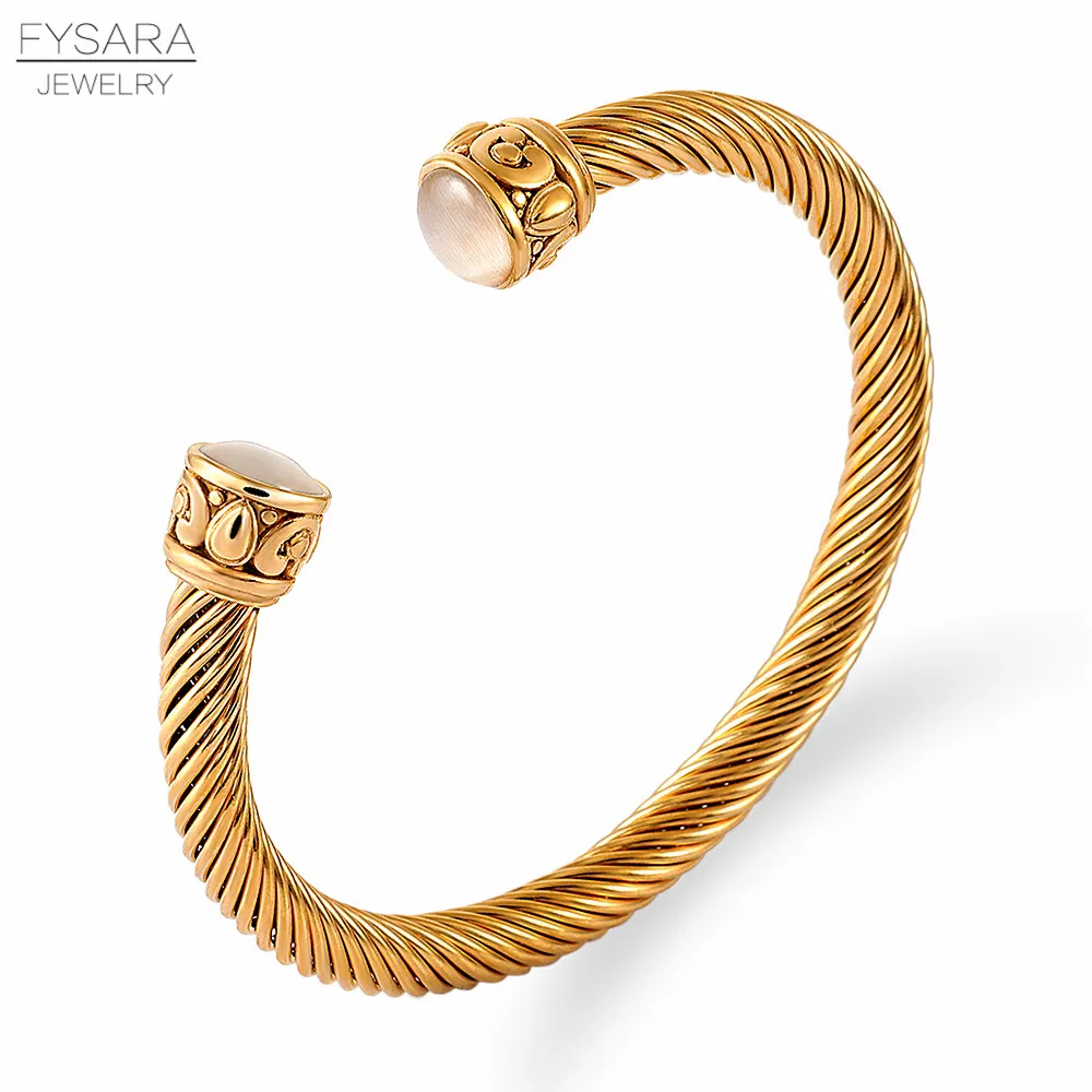 Twisted Cable Cuff Bracelet Stylish Wire Bangle For Women And Men ...