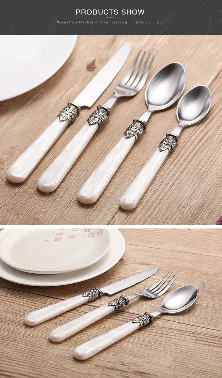 CATHYLIN 24-Piece Acrylic Handle Cutlery set out