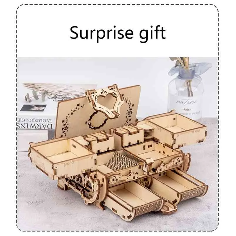 Creative DIY Wooden Puzzle Jewelry Box - 3D Assembly Mechanical Model ...