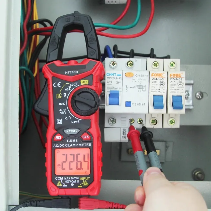 AC DC 600V 600A Ohm Hz Temperature Digital Clamp Meter Multimeter Pinza ...