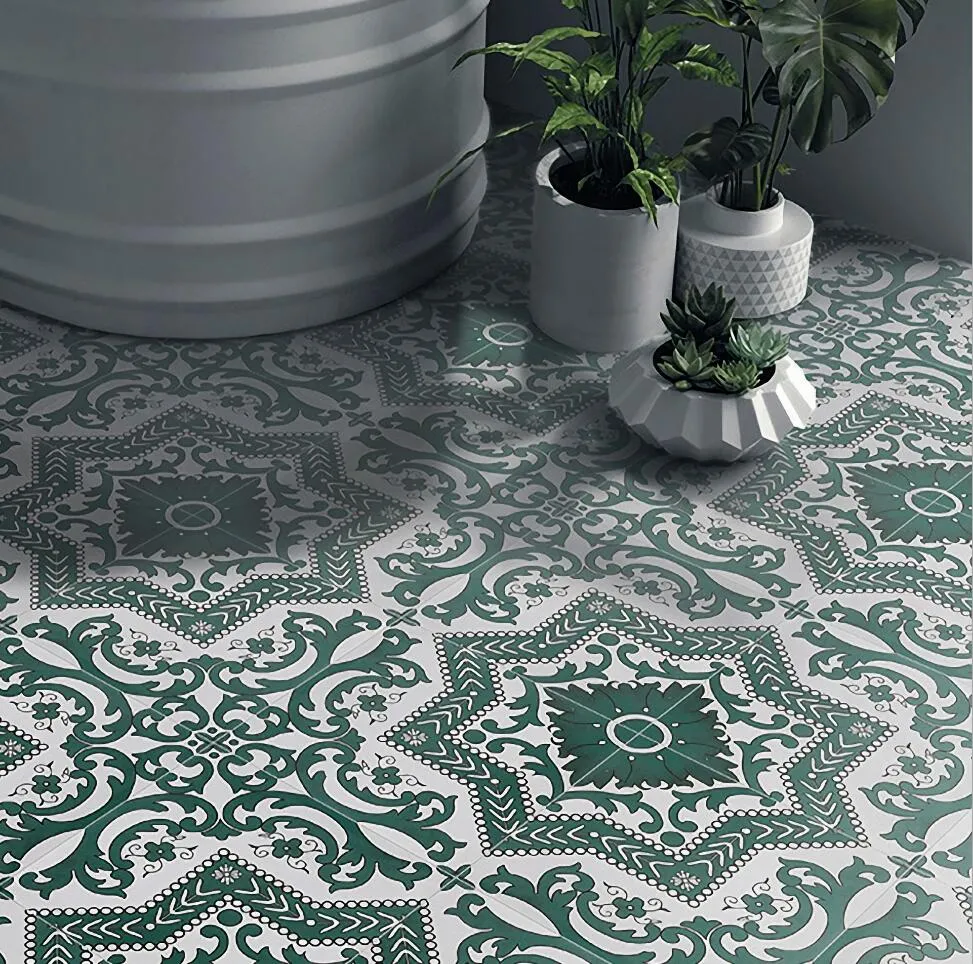 Vintage Green Tiles 12x12in 300x300mm Small Flower Brick Dark Green ...