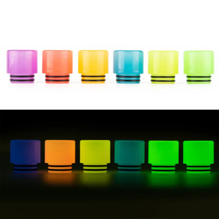 810 Thread Resin Drip Tip Smoking Accessories With Luminous Temperature ...