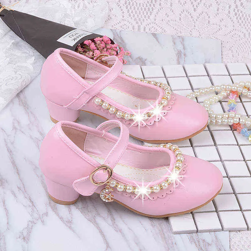Girls Princess Dress Shoes Children's High Heel Party Shoes With ...