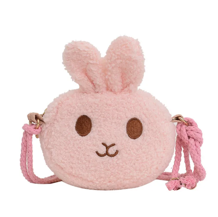 DHgate.com:2024Girls Cute Rabbit Plush Messenger Bag, Cartoon Animal ...