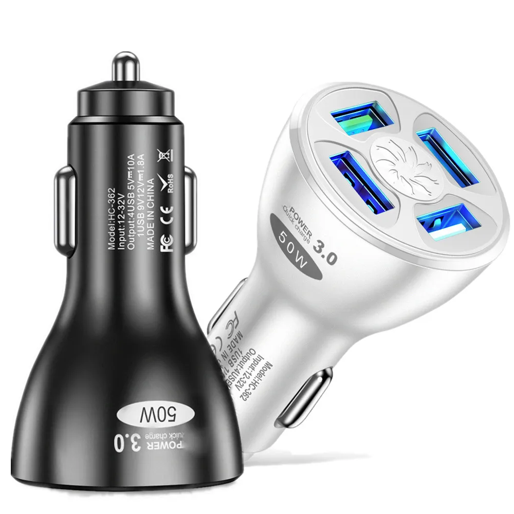 Universal Fast Quick QC3.0 50W 7A 4Usb Ports Car Chargers Auto Power ...
