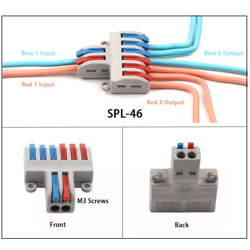 Wire Terminal Connectors Push-in Conductor Terminal Block Mini Lighting ...