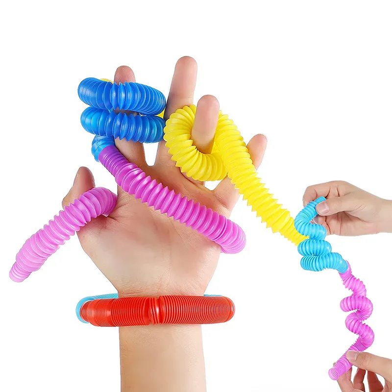Mini Pull Pop Tube Sensory Fidget Spring Toy Educational Learning Tool ...