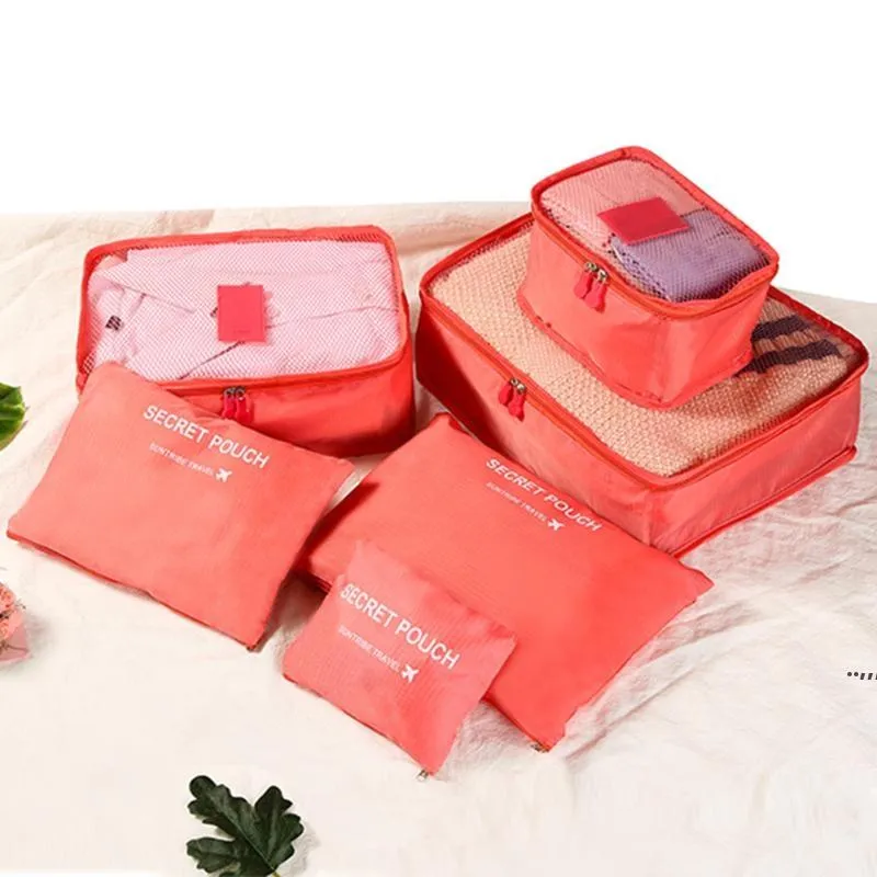 6-Piece Travel Organizer Set - Clothes Storage Bags, Suitcase ...