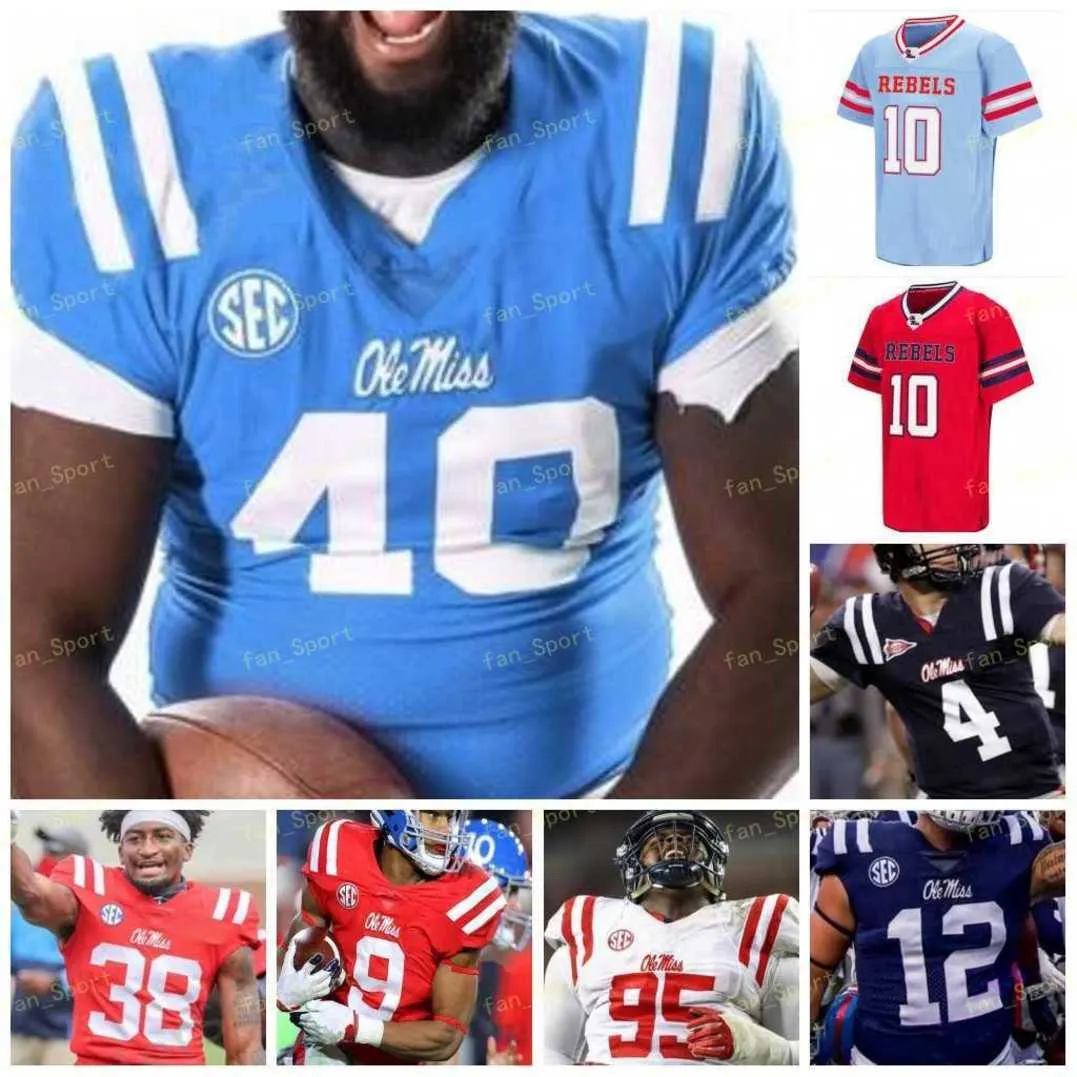 2021 Red Ole Miss Rebels Football Jersey NCAA College Dontario Drummond ...