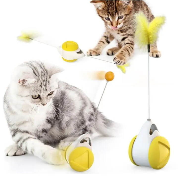 DHgate.com:Windmill Interactive Rotating Cat Game Toy Spring Feather ...