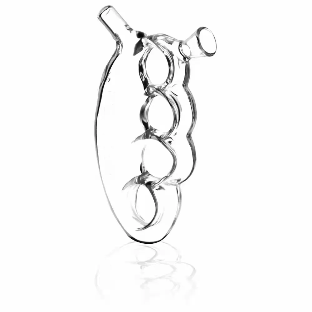 Dab Hand Pipe: 6 Inch Knuckles Glass Bong Portable Bubbler, Recycler ...