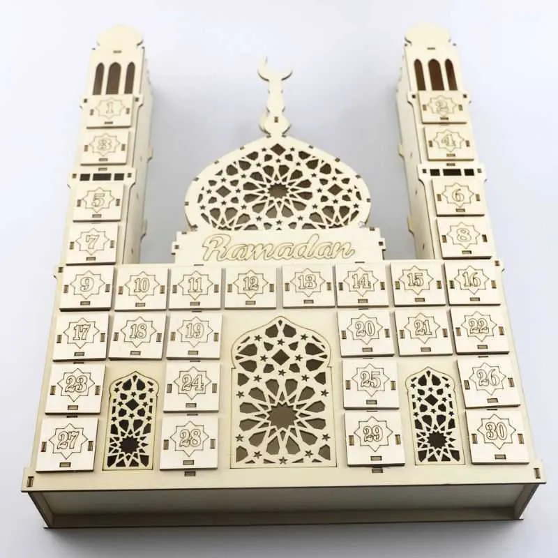 DIY Eid Mubarak Countdown Islamic Calendar 2022 Ramadan With Wooden ...