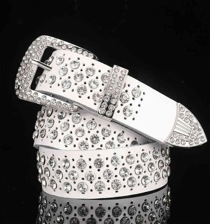 BB Simon Men's Genuine Leather Bling Belts With Rhinestones From ...