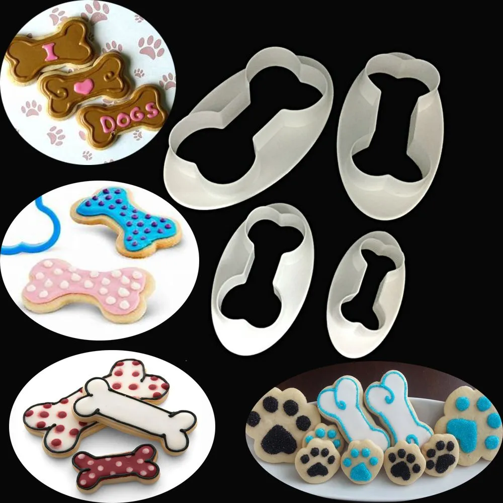 Dog Bone Cookie Cutter Set - Cute Biscuit Moulds, Fondant Cutters ...