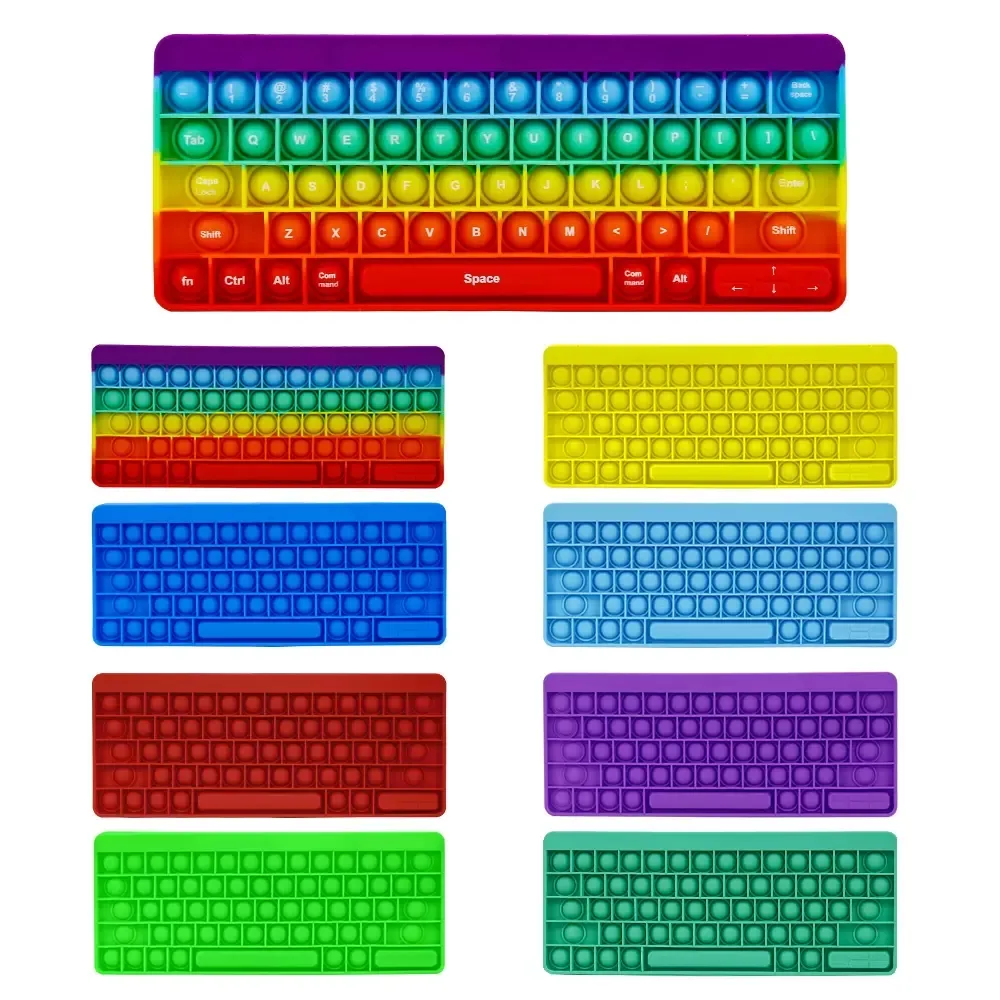 27*11cm Fidget Toys Sensory Push Bubble Keyboard Anxiety Stress ...
