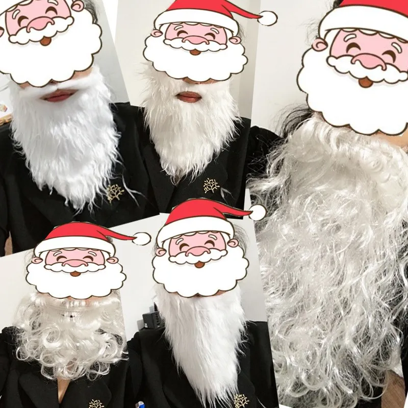 Funny Santa Beard & Mustache Set - Xmas Decorations, Cosplay White ...