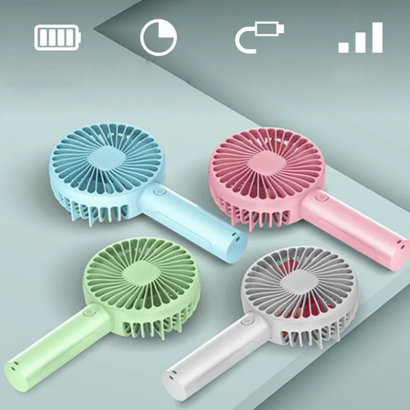 Handheld Mini Fan: Portable USB Rechargeable 3-Speed Personal Desk Fan ...
