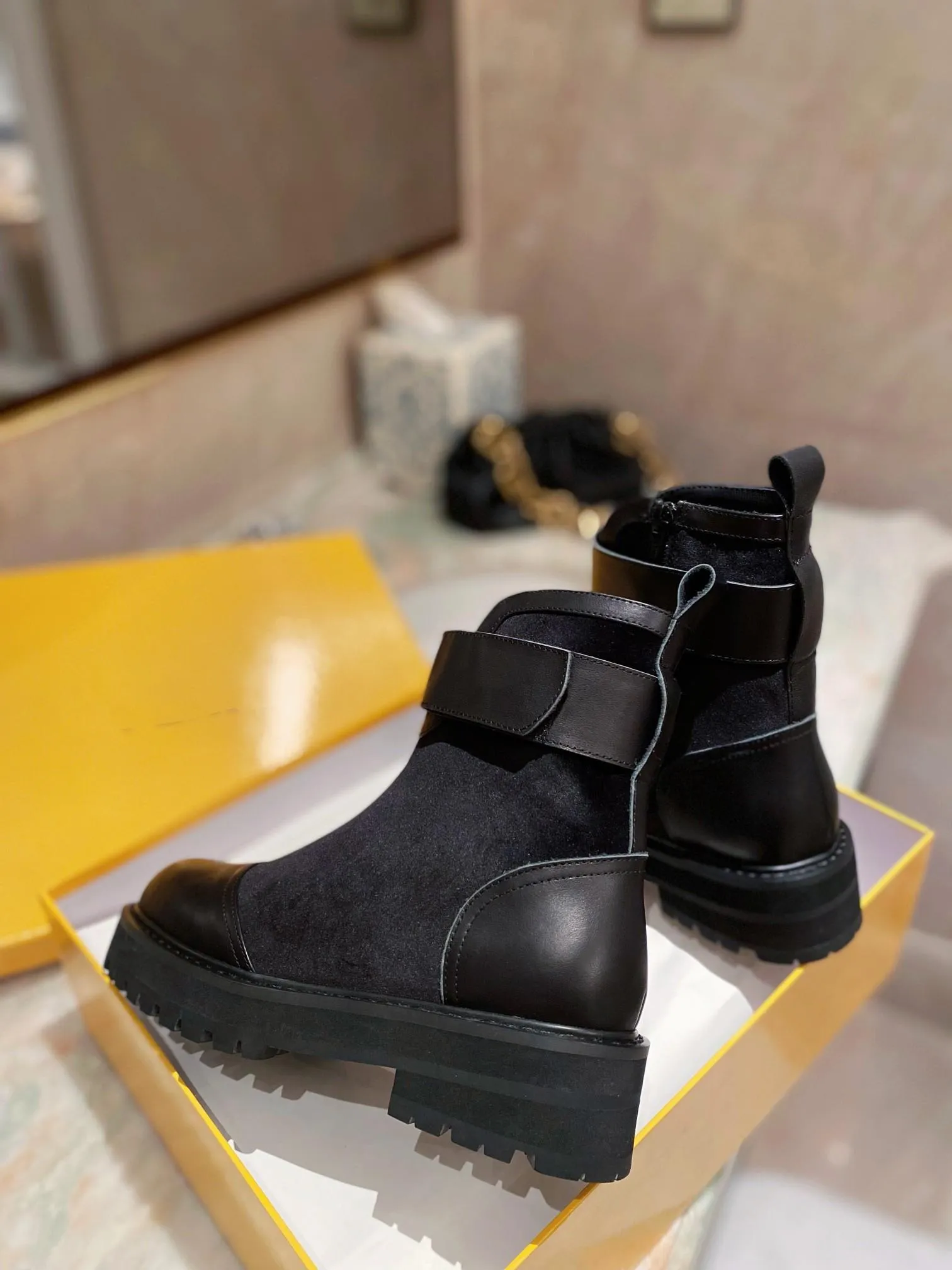 Luxury ROCKOKO Suede Leather Ladies Suede Ankle Boots With Belt, Zipper ...