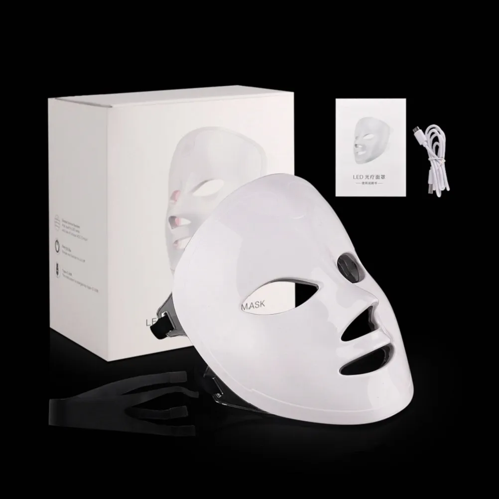Wireless LED Facial Mask - Touch Switch Design, Red & Blue Light ...