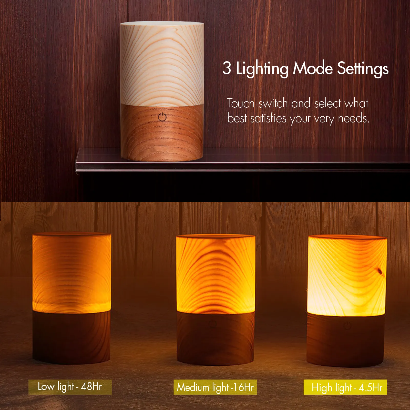 DHgate.com:☼ Warm Wood USB Table Lamps - Sensor-Activated, 2200K ...