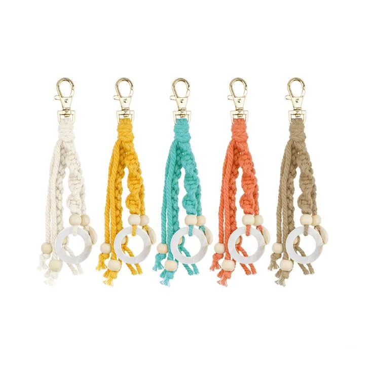 Tassel Key Chain Cotton Rope Weave Keychains Party Favor Tassels Retro ...