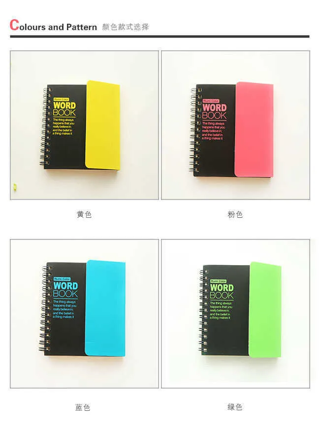Wholesale Mint Blue Mini Word Diary Book Fluorescent Color Vocabulary ...
