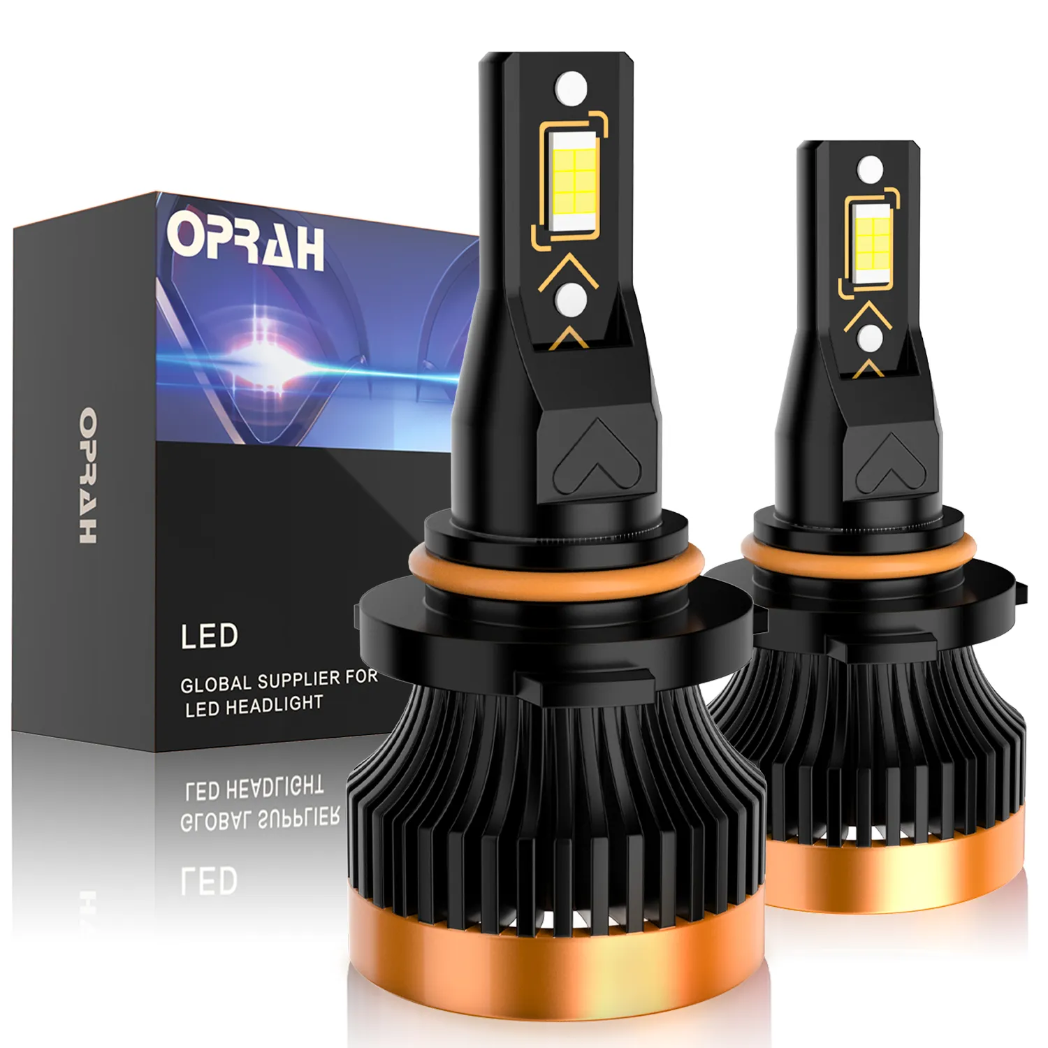 Super Bright H4 LED Headlight Bulbs - 50W High/Low Beam 6000K White ...