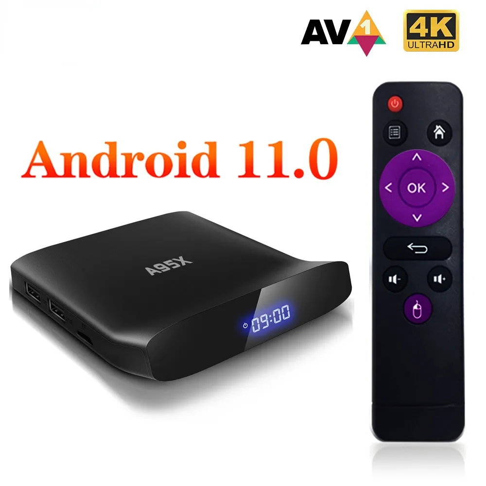 A95X W2 Android 11 TV Box Quad Core CPU 4GB RAM 64GB ROM Dual Wi-Fi 4K ...