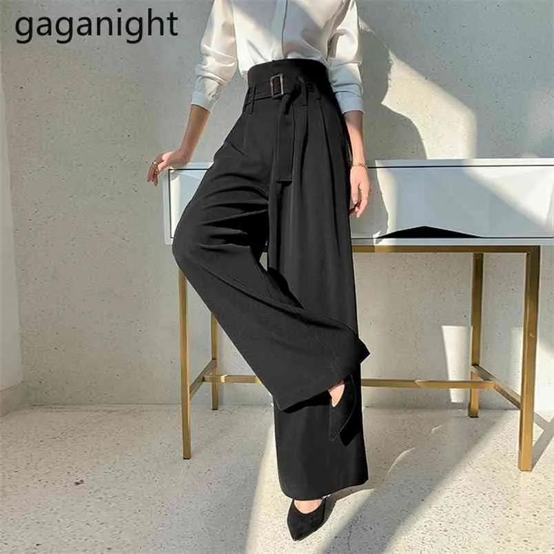 Trendy Black Wide Leg Pants: High Waist, Sashes, Pockets - Office to ...