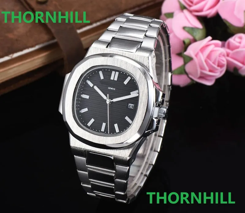 Automatic Date Mens Square Watch: Luxury Fashion Steel Band Quartz ...