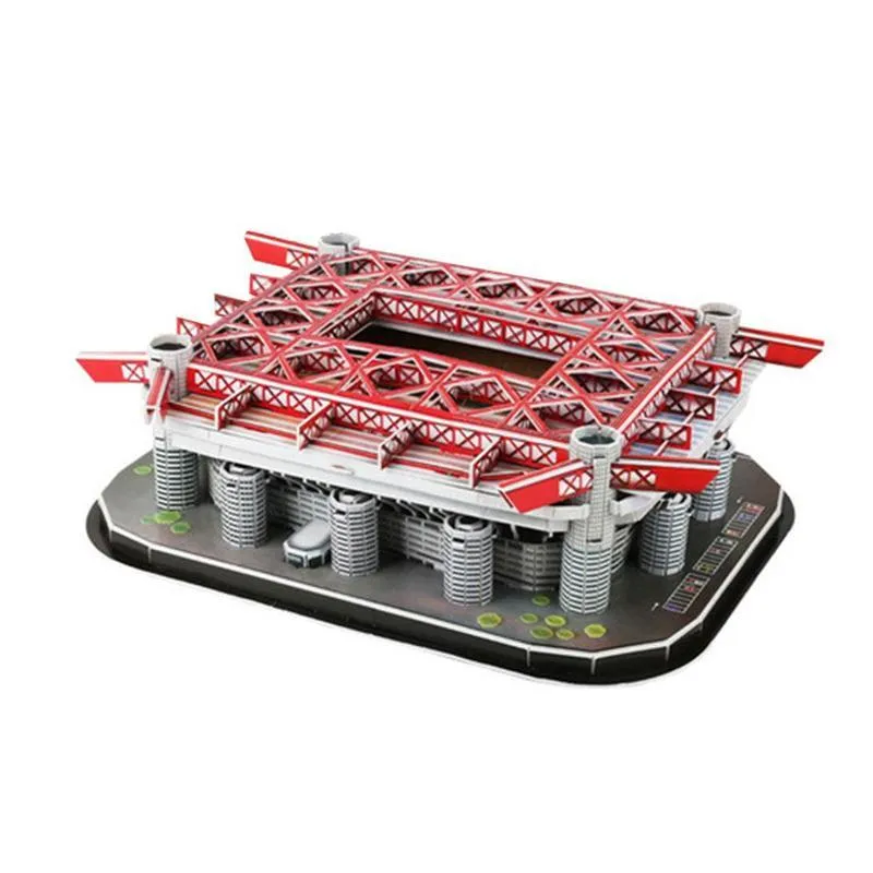 3D Football Field Roller Coaster Building Set Educational DIY Stadium ...