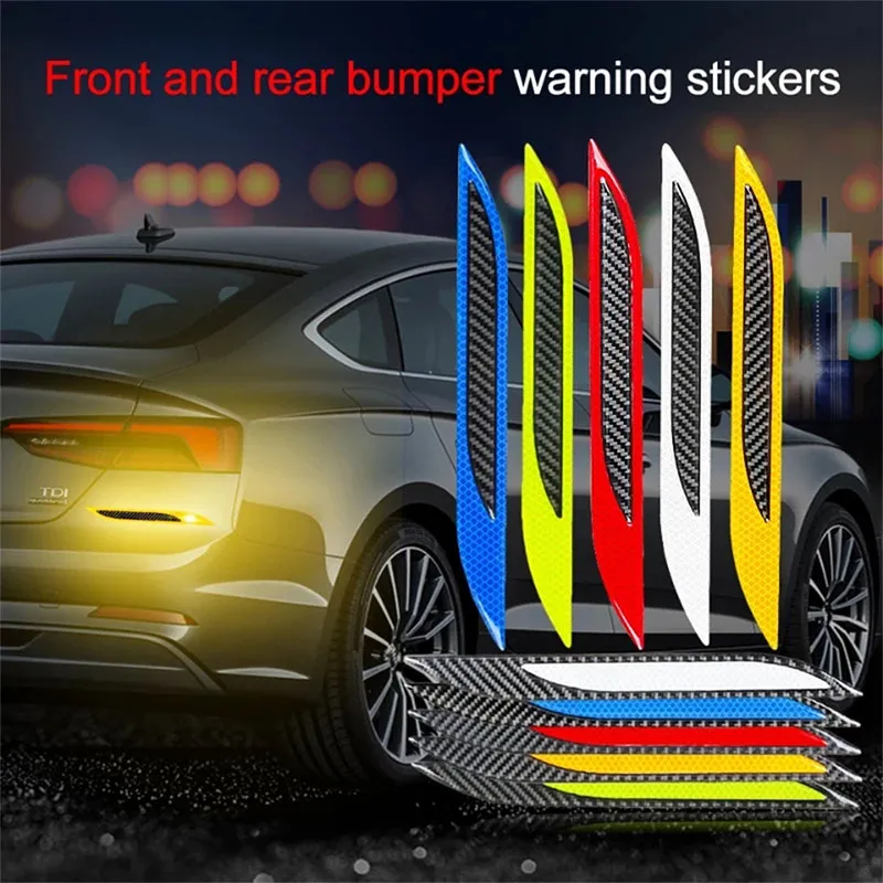 Auto Carbon Fiber Warnings Stickers Film Front Bumper Fog Lamp Modified ...