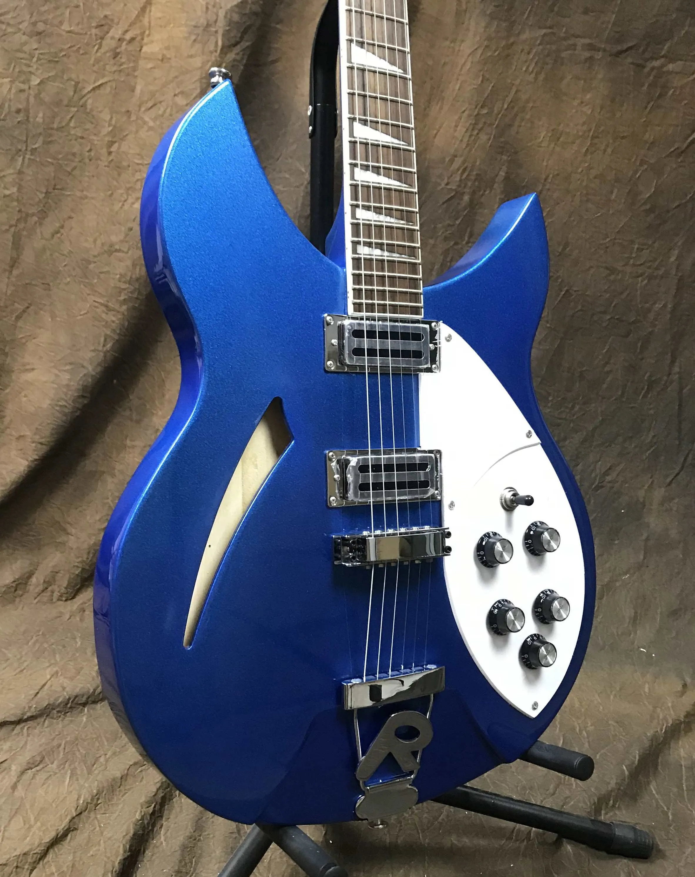 Metallic Blue Semi Hollow Electric Guitar - 6 String, Rosewood ...