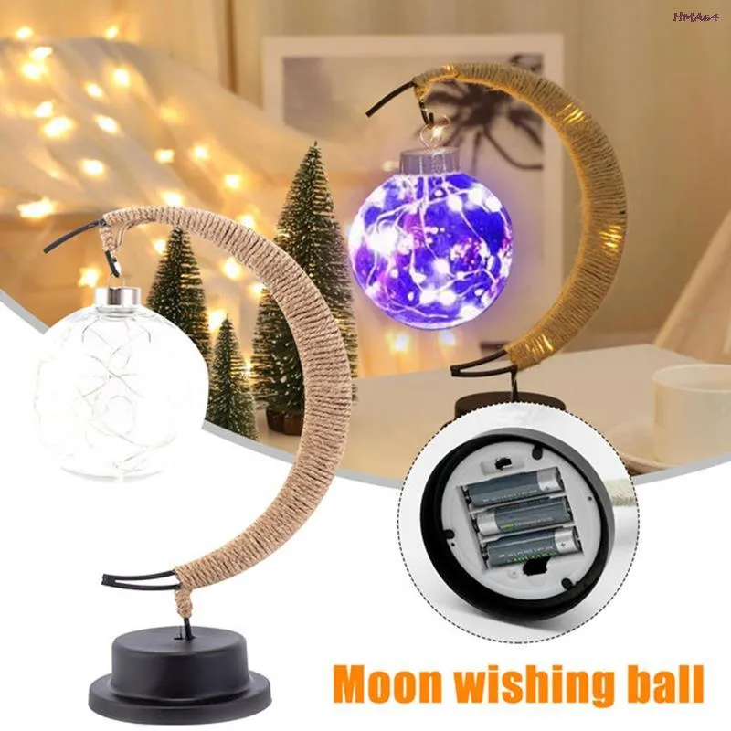 DHgate.com:Handcrafted LED Moon Rope Cane Filament Lantern for Serene ...