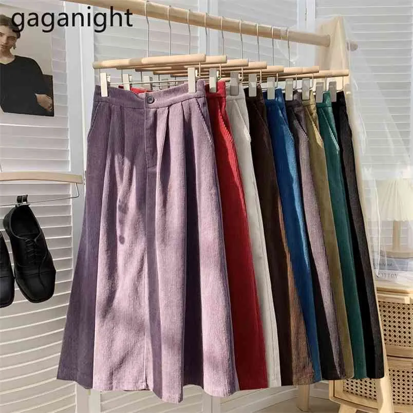 Elegant Pleated Midi Skirt: High Waist Corduroy A-Line. Shop Now! Best ...