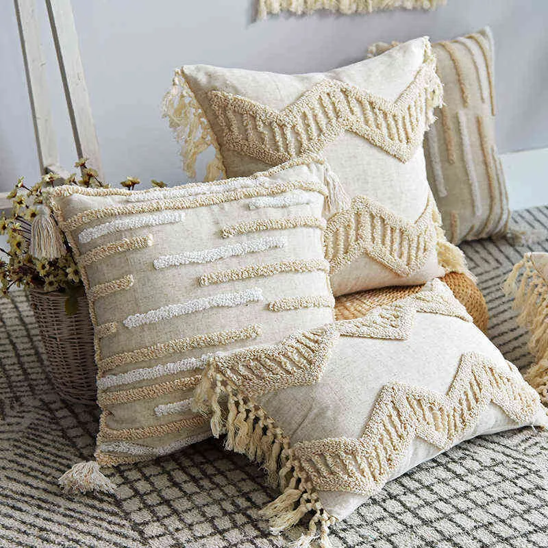 European Style Fringed Suede Pillowcase, Bohemian Style Ring Velvet ...