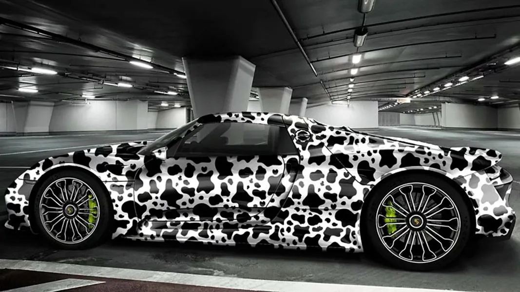 Camouflage Car Wrap: Black & White Cow Print Vinyl Sticker DIY Air ...