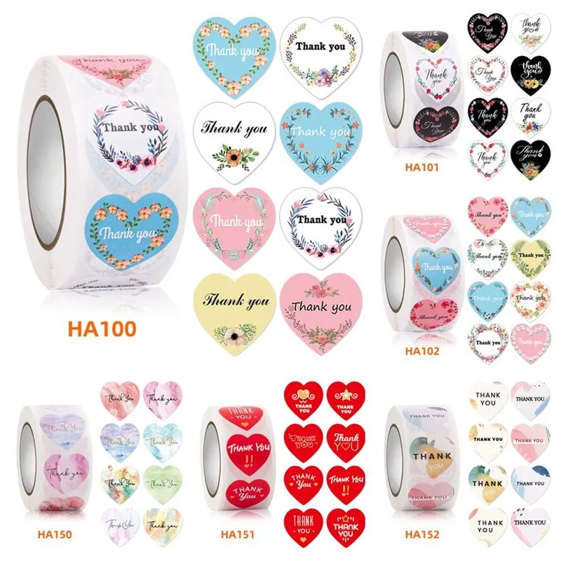 Heart Shaped Thank You Stickers - Premium Love Stickers for Gifts ...
