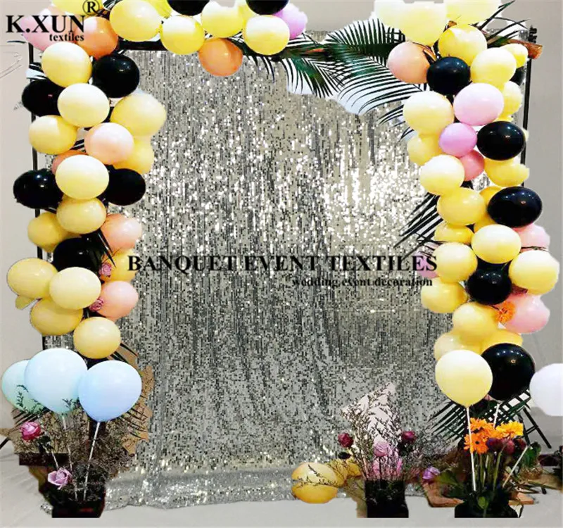 Gold 9mm Thick Sequin Party Backdrop Curtain Wedding Stage Background ...