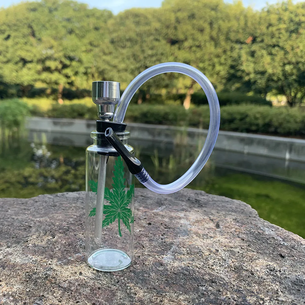Portable Glass Pipe With Metal Aluminum Water Pipes For Easy Medicine ...