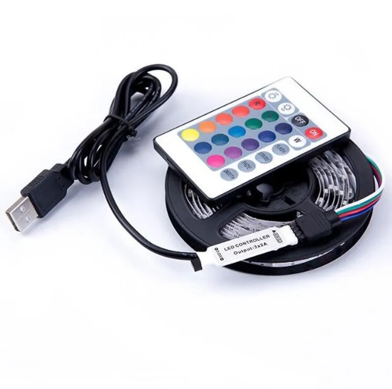 DHgate.com:5V USB LED Strip Light 1M 2M 3M 4M 5M Warm White RGB 2835 TV ...