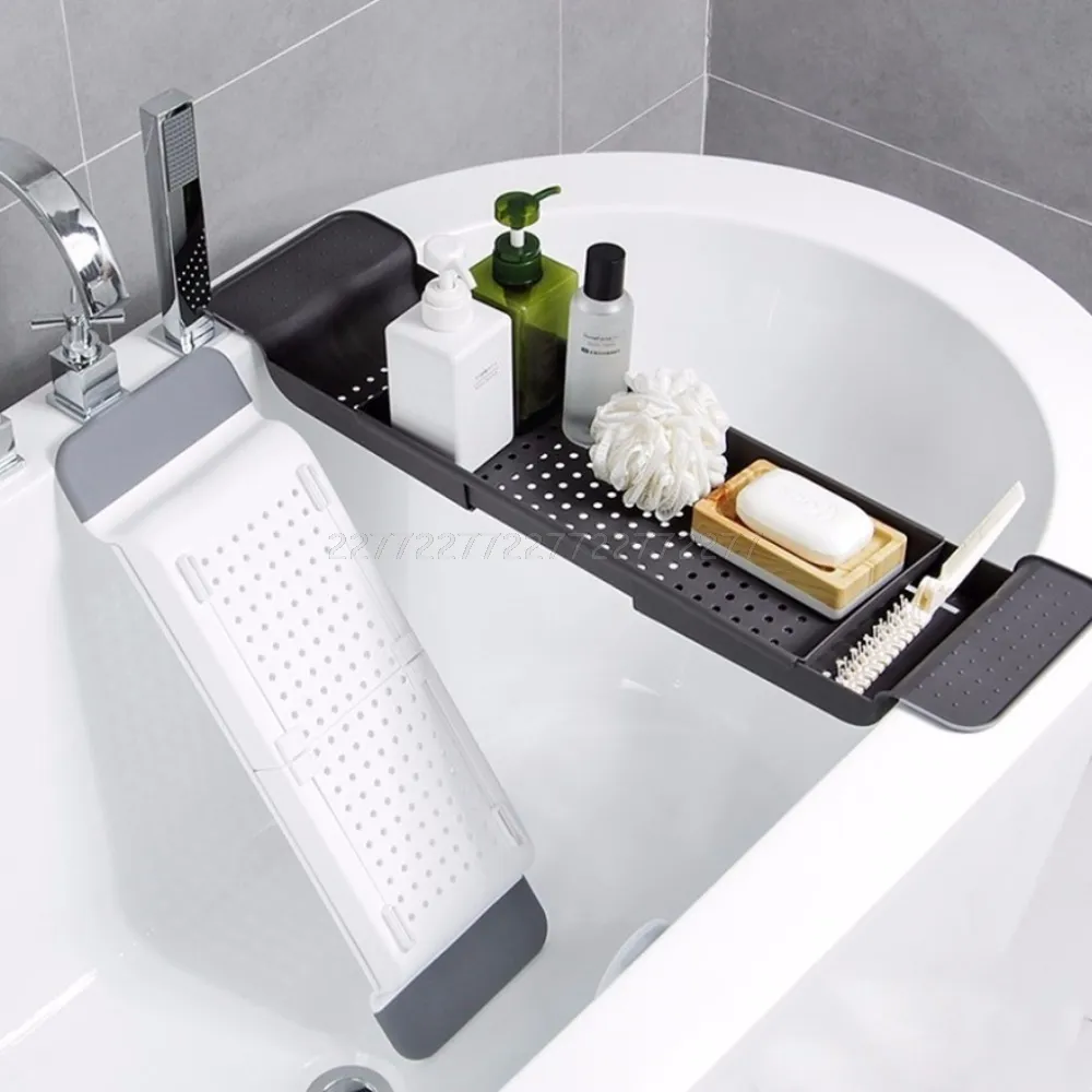 Tub Bathtub Shelf Caddy Shower Expandable Holder Rack Storage Tray Over ...