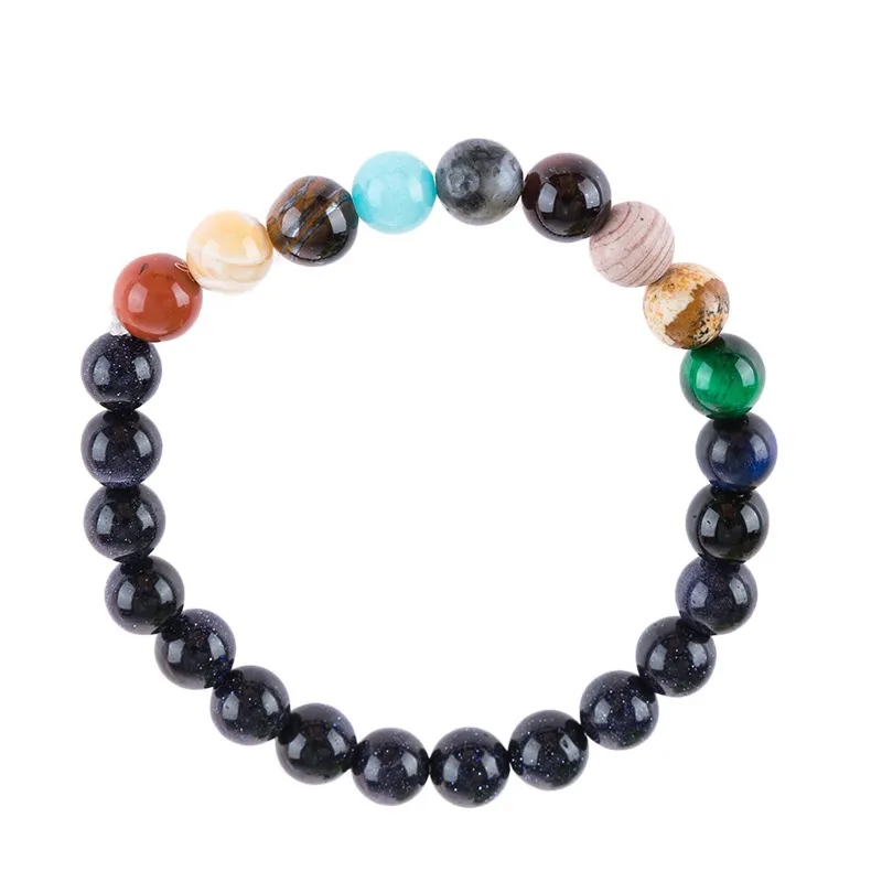 Mens Solar System Bracelet With 8 Planets Of Natural Stone Beads Moonstone Jewelry From Tieshome 3.17 DHgate.Com