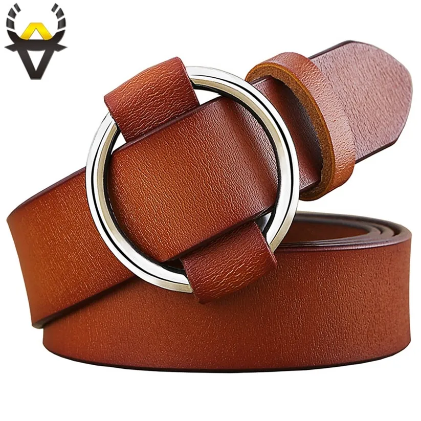 Fashion Round Ring Buckle Belt For Women Genuine... From Buyocean08 ...