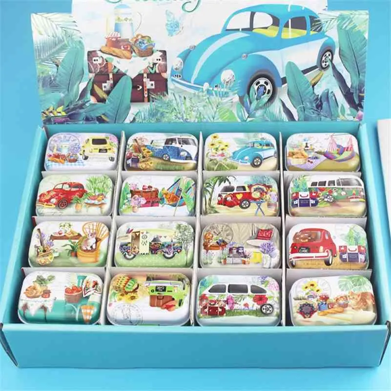 Mini Metal Tin Boxes 12-Pack - Cute Patterned Storage Containers for ...