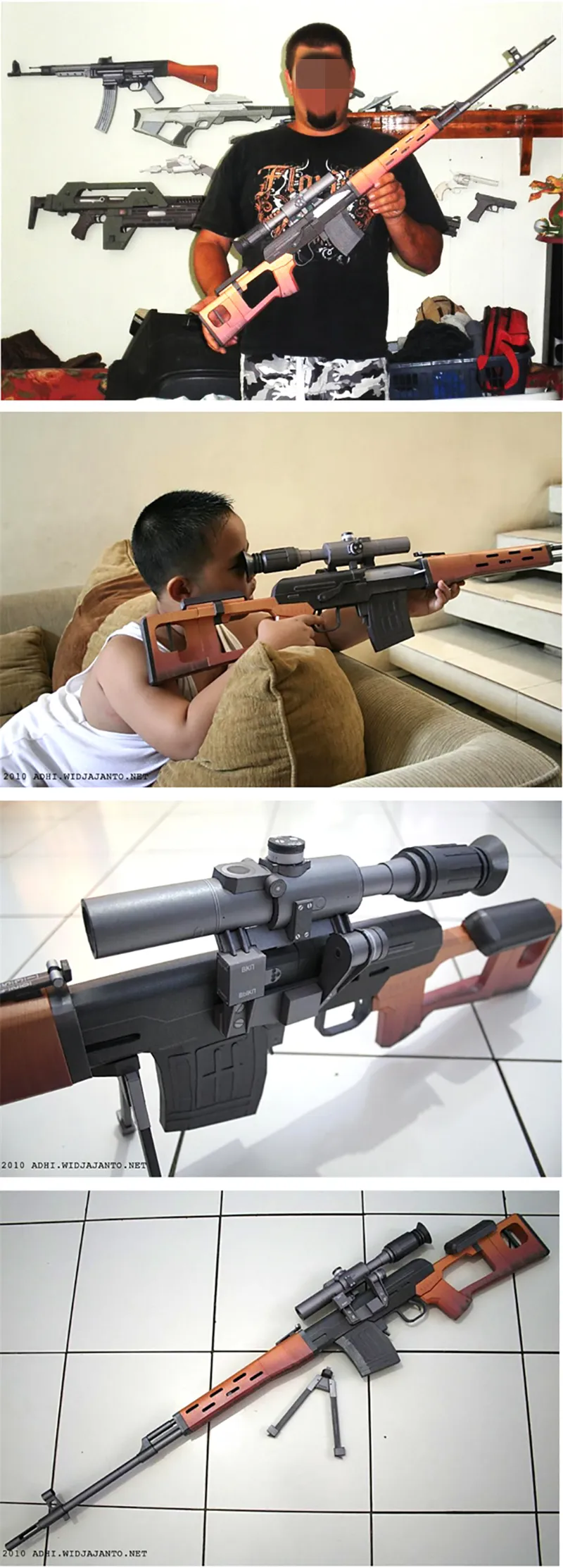1: 1 Schaal SVD Sniper Rifle Gun Model Papercraft Toy DIY 3D Papier ...