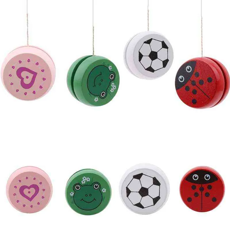 Ladybug Yoyo: Cute Animal Prints Wooden Yo Yo Ball Toy For Kids ...