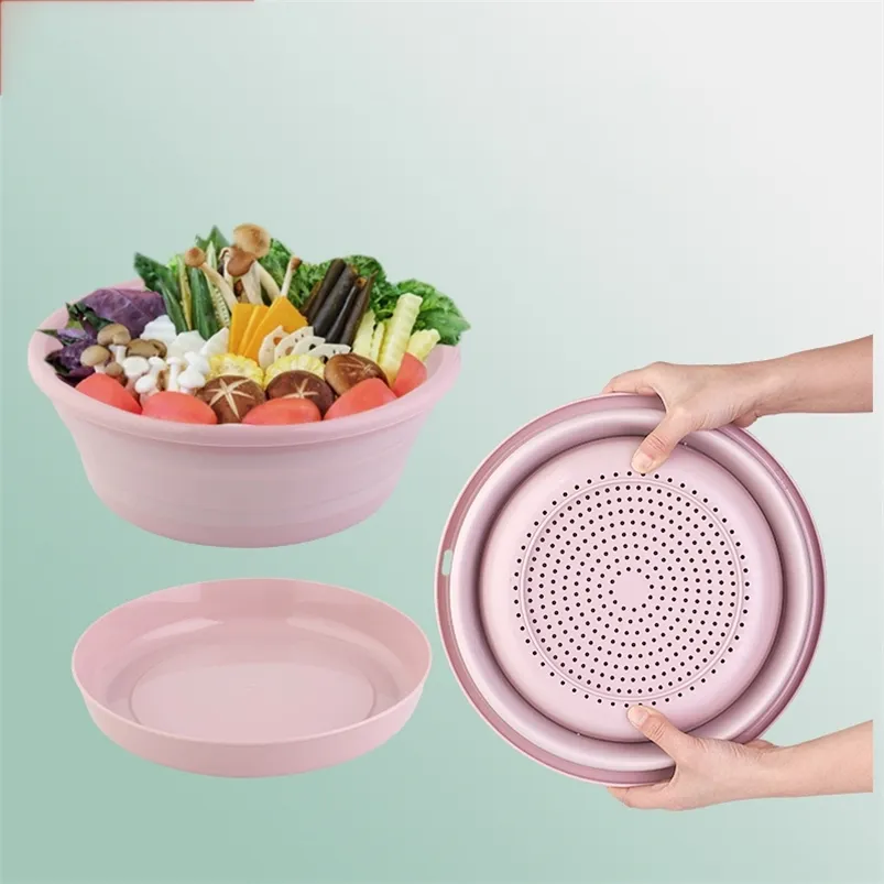 Portable Collapsible Fruit Round Basket Tray And Vegetable Basin ...